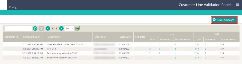 Admin Line Validation